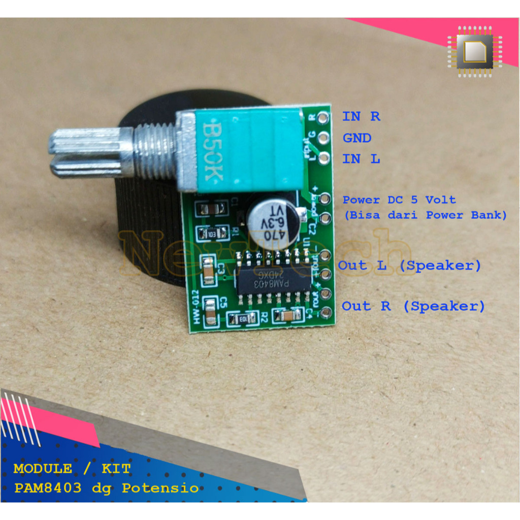 Jual Module Kit PAM8403 PAM 8403 Modul Mini Audio Amplifier Stereo 2 x ...