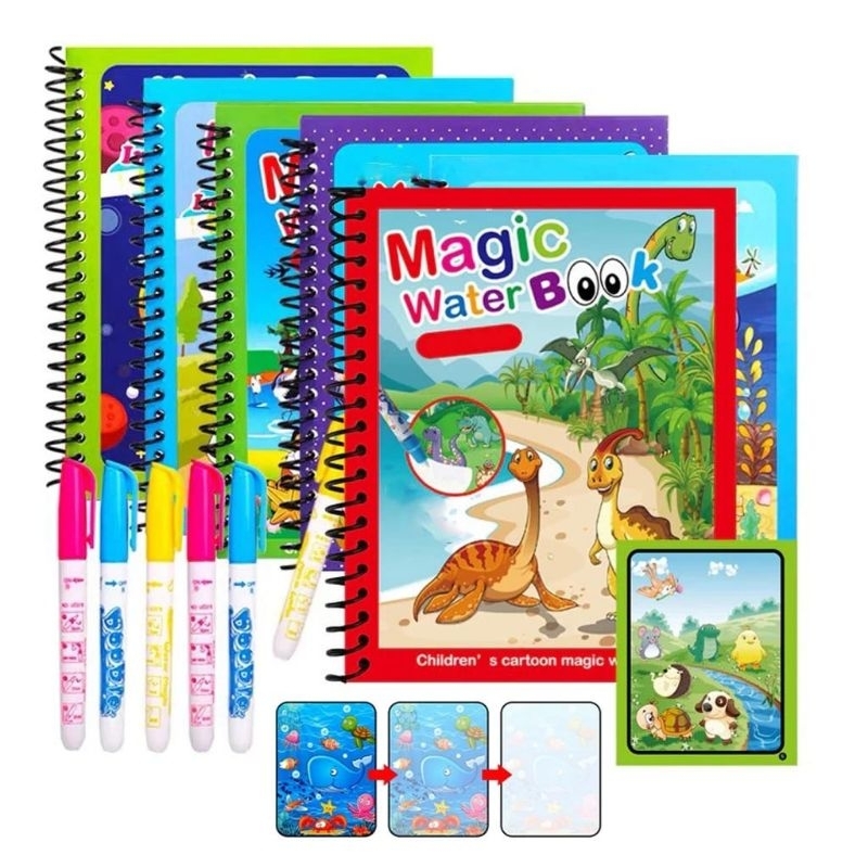 Jual MAGIC BOOK BUKU GAMBAR MAGIC WATER BOOK / BUKU MEWARNAI ANAK BUKU ...