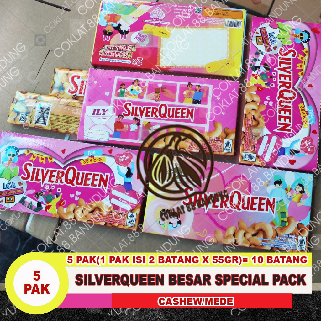 Jual SilverQueen 1 Box 52gr 55gr Isi 10 Pcs - Full Varian Lengkap ...