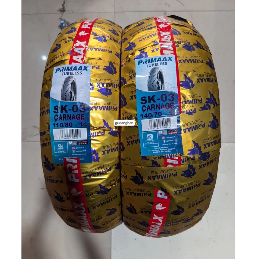 Jual (TIPE CEK VARIAN ) PAKET 2 BAN AEROX - PRIMAAX 110 80 14 & 140 70 ...