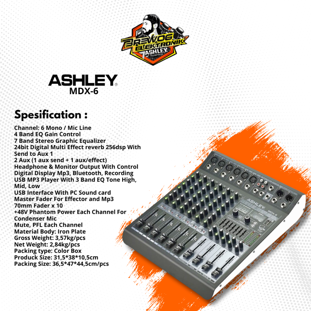 Jual ORIGINAL BREWOG ASHLEY NUSANTARA MIXER ASHLEY TIPE MDX6 | Shopee Indonesia