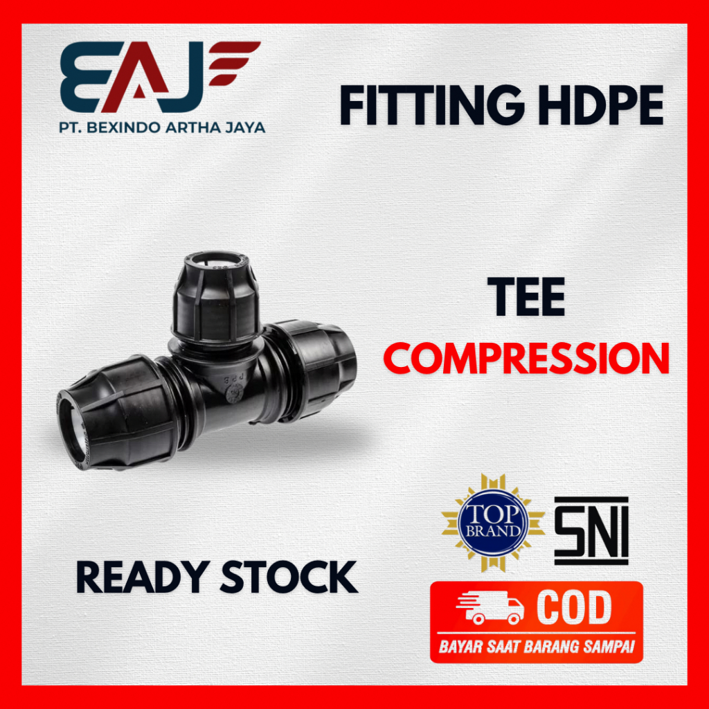 Jual Tee Pipa Hdpe Ukuran 25 x 25 mm 3/4 Inch | Tee Compression Fitting ...