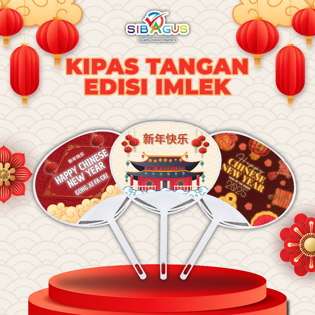 Jual Kipas Tangan Edisi Imlek 2025 | Kipas Uchiwa Edisi Imlek Shio Ular ...