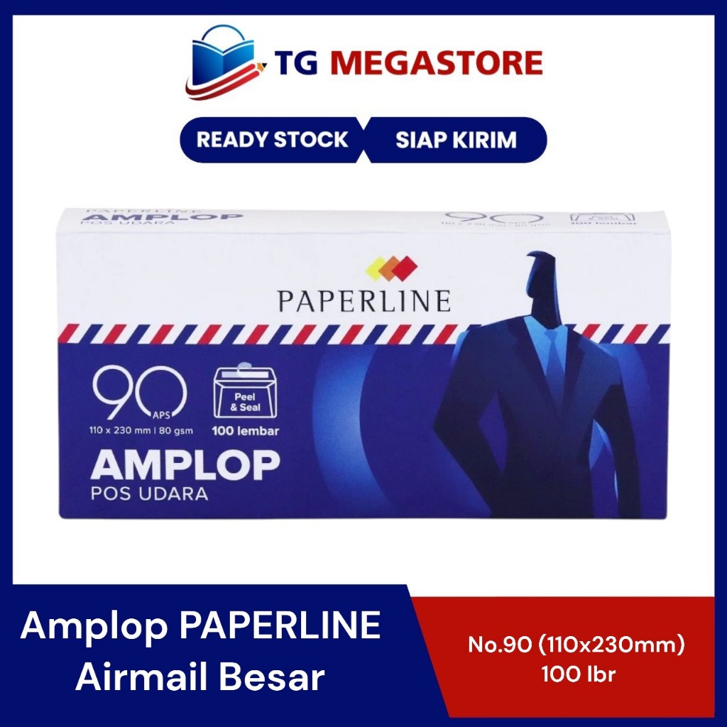 Jual Amplop Paperline Airmail Besar ( No.90 ) 110x230mm - 100 lbr ...