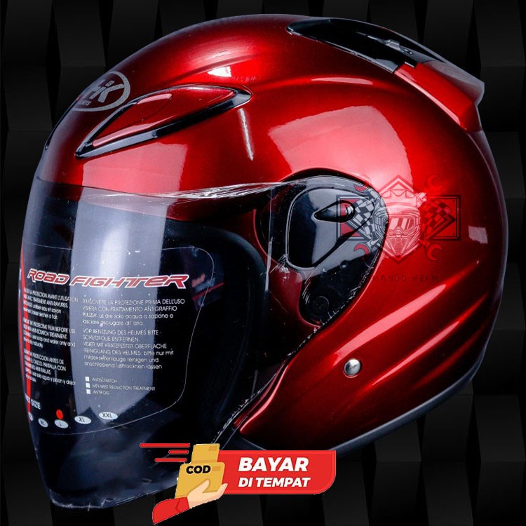 Jual HELM NHK R6 SOLID ROYAL RED - SINGEL VISOR | Shopee Indonesia