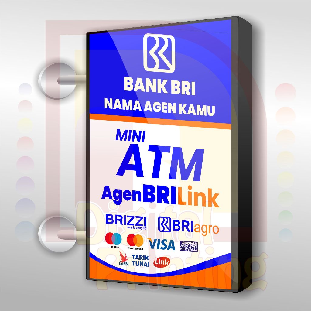 Jual STIKER VINYL NEON BOX BRILINK MINI ATM TIPE A1 (CUSTOM, NAMA AGEN ...