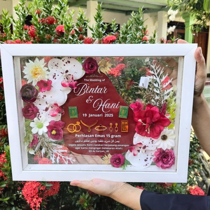 Jual 1-2 Hari Jadi Mahar Doble Kaca Pernikahan Wedding Frame Kaca ...