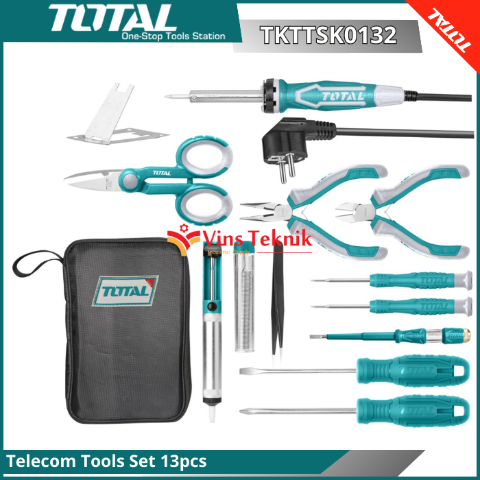 Jual TOTAL TKTTSK0132 TOOL KIT TOOL SET 13 pcs Telecom Tools Set ...