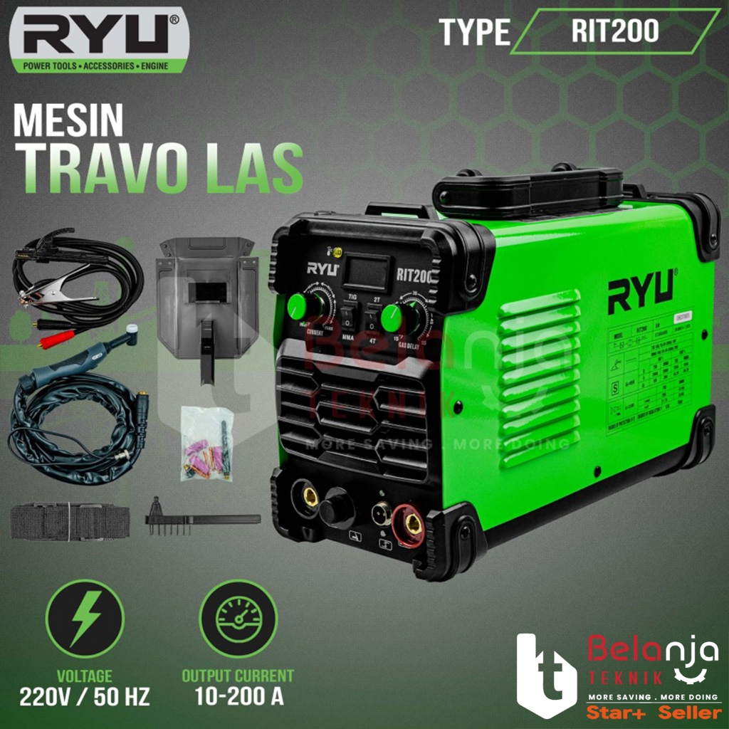 Jual Mesin Travo Las Argon Ryu TIG 200 Trafo Las Welding Machine las Stainless Steel 200A ...