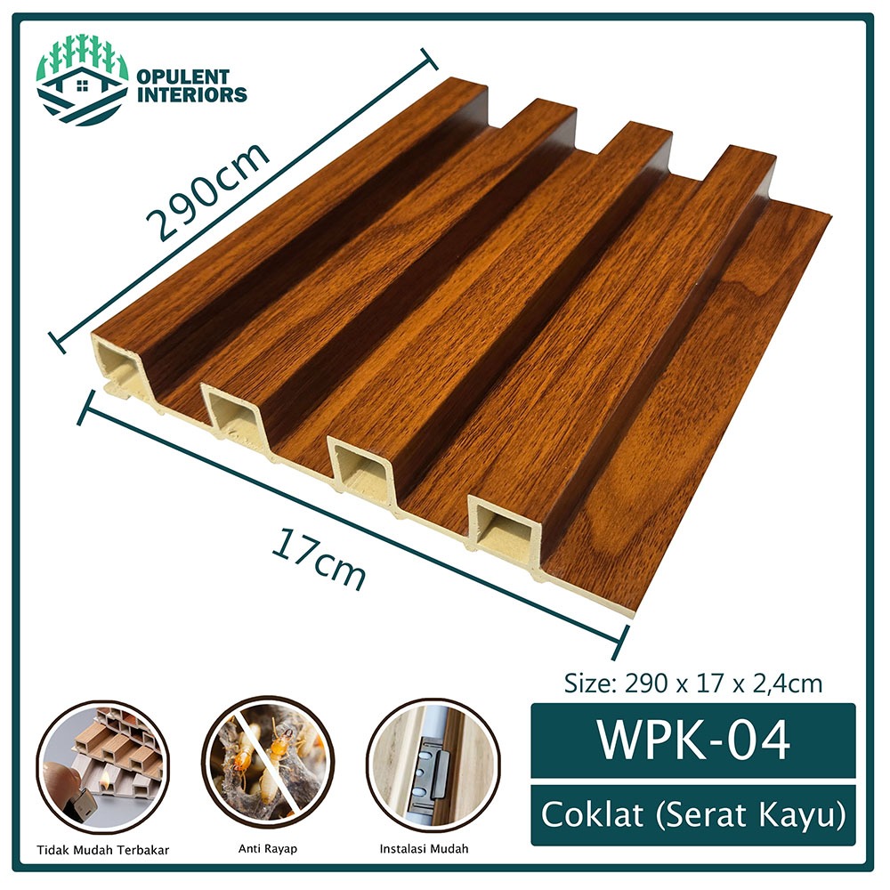 Jual Wood Panel WPC Wall Panel Fluted Dekorasi Tembok Kayu 2,9 Meter | Shopee Indonesia