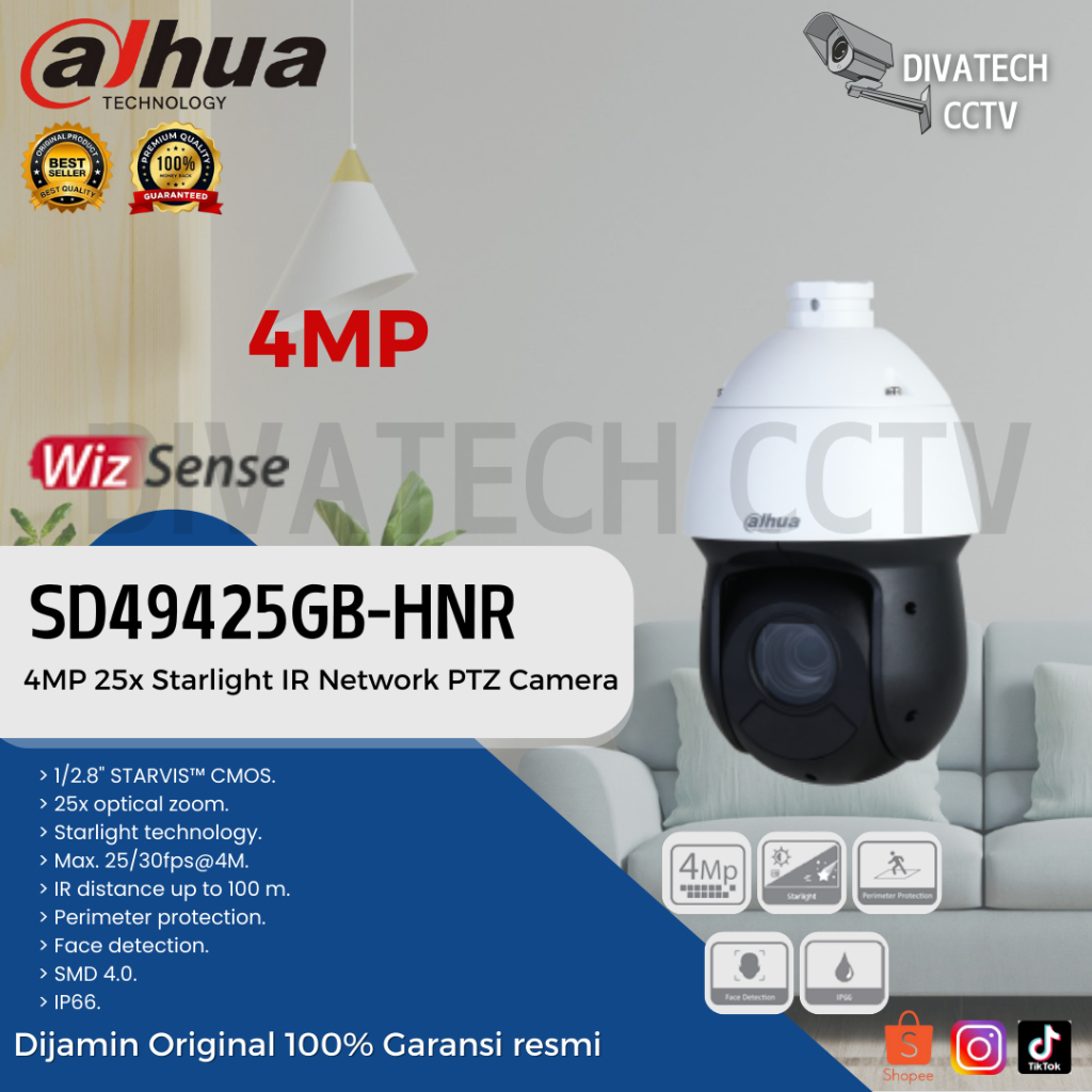 Jual DAHUA CAMERA SD49425GB-HNR 4MP 25x Starlight IR Network PTZ Camera | Shopee Indonesia