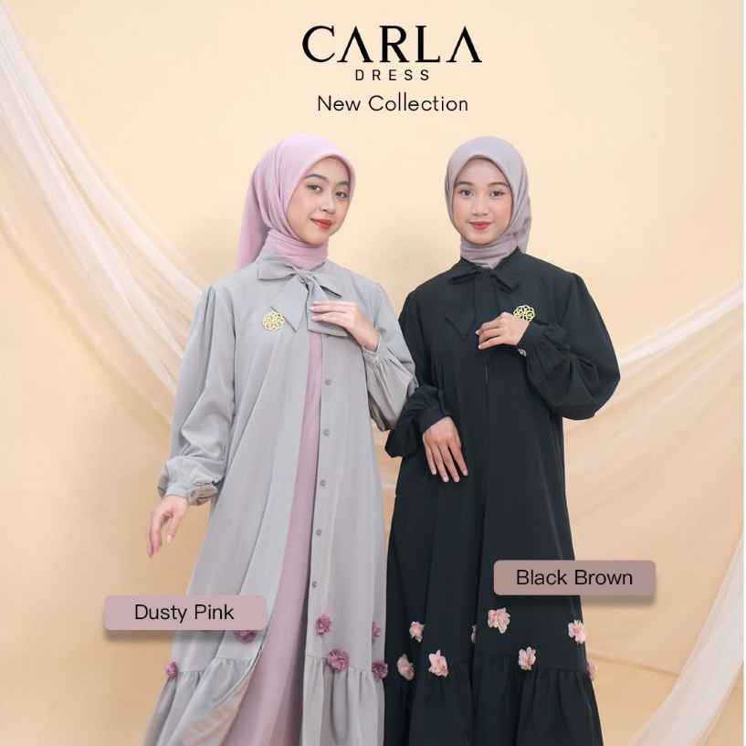 Jual CARLA DRESS BY DELIA HIJAB | DRESS DENGAN OUTER | Shopee Indonesia