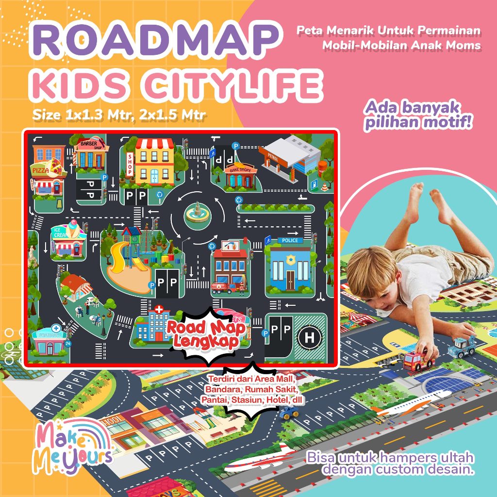 Jual KARPET MAIN I PLAYMAT I MAINAN EDUKASI I ROAD MAP - MAP 2 ...