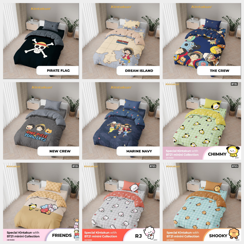 Jual KINTAKUN Bed Cover Set Fitted Deluxe One piece x Tahilalats & BT21 ...