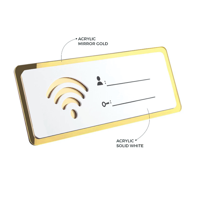 Jual Custom Papan Sign Wifi Acrylic Gold Mirror Eksklusif Akrilik ...