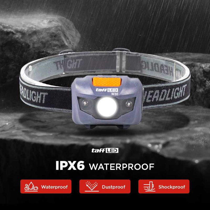 Jual TaffLED Senter Kepala Headlamp LED Flashlight White Red Waterproof ...