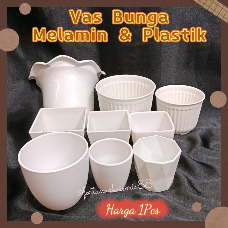 Jual POT BUNGA MELAMIN OVAL / VAS BUNGA MELAMIN KOTAK / POT TEMPEL ...