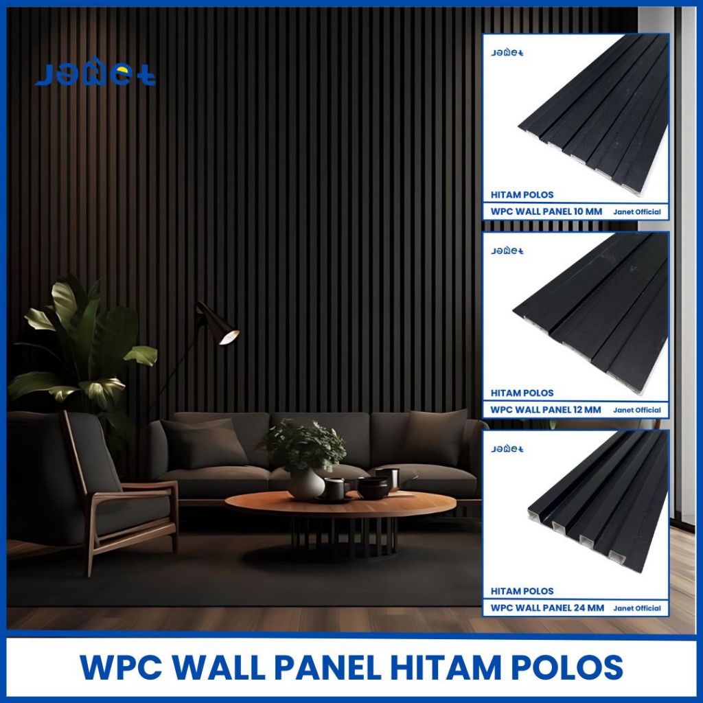 Jual Wpc Wall Panel Hitam Polos 3 Meter 300cm | Wallpanel Pvc Dinding ...
