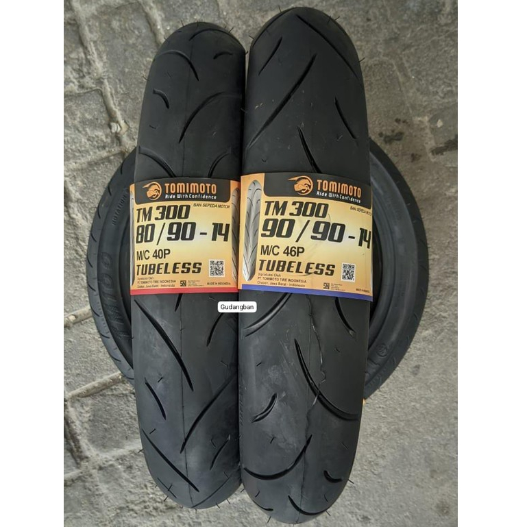 Jual ( PAKET 2 BAN ) TOMIMOTO 80 90 14 & 90 90 14 WET LOOK ( TM 300 100 ...
