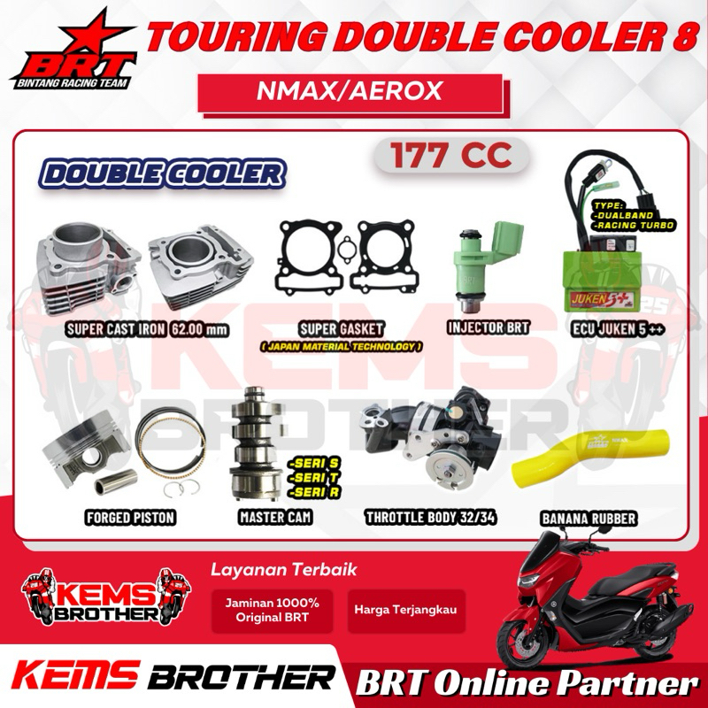 Jual PAKET NMAX AEROX BRT DOUBLE COOLER TOURING 8 BOREUP 177CC ORIGINAL ...