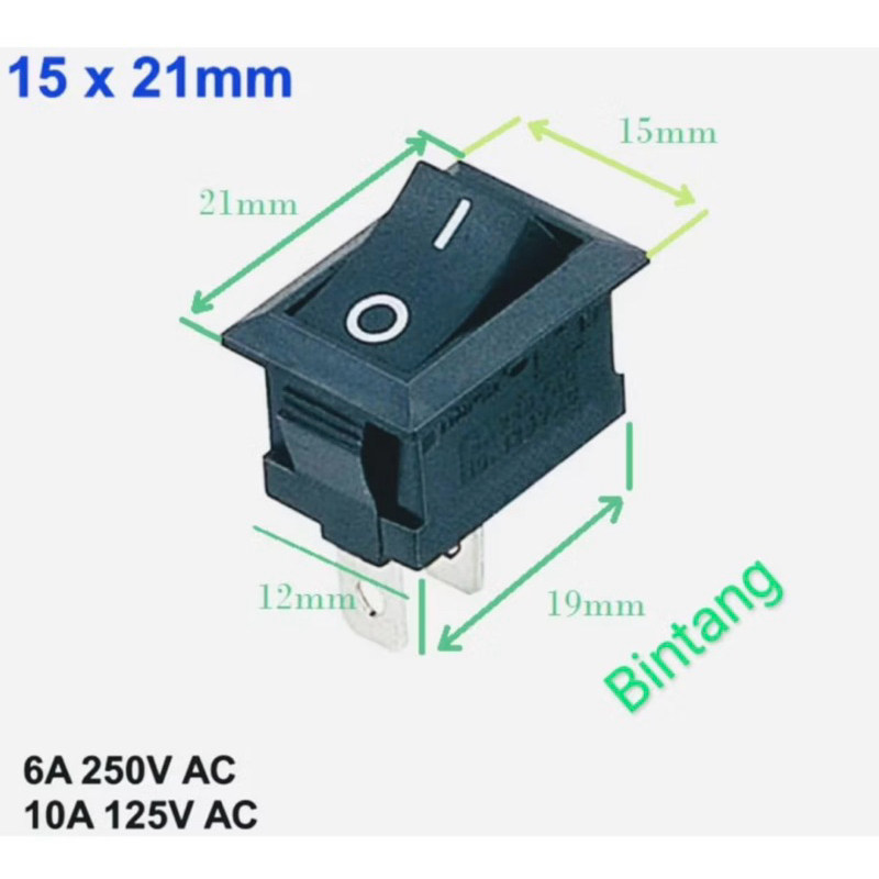 Jual rocker switch 2 pin saklar 2 kaki karaoke kecil Saklar Switch 2 ...