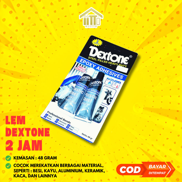 Jual LEM DEXTONE PLASTIC STEEL EPOXY / LEM BESI 2 JAM ASLI ORIGINAL ...
