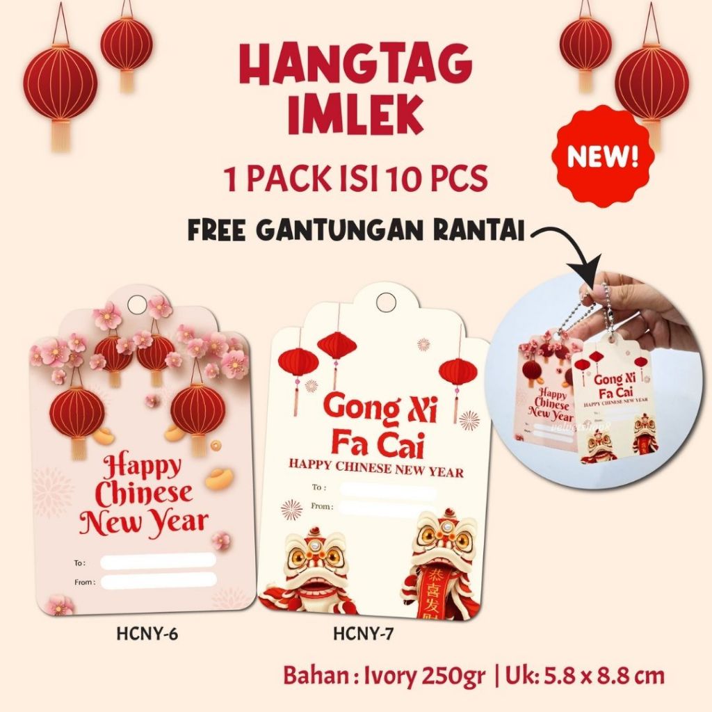 Jual Hang Tag Imlek Hampers Hangtag Chinese New Year Hangtag Hampers Imlek Sincia Kartu Ucapan ...