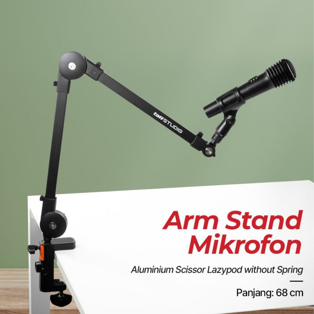 Jual Stand Mikrofon Microphone Model Arm Scissor Lazypod Aluminium ...