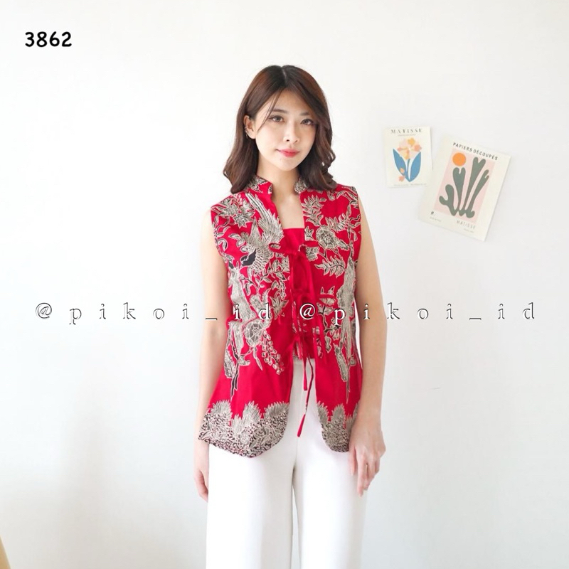 Jual Vest batik wanita modern / Rompi batik wanita modern tanpa lengan ...