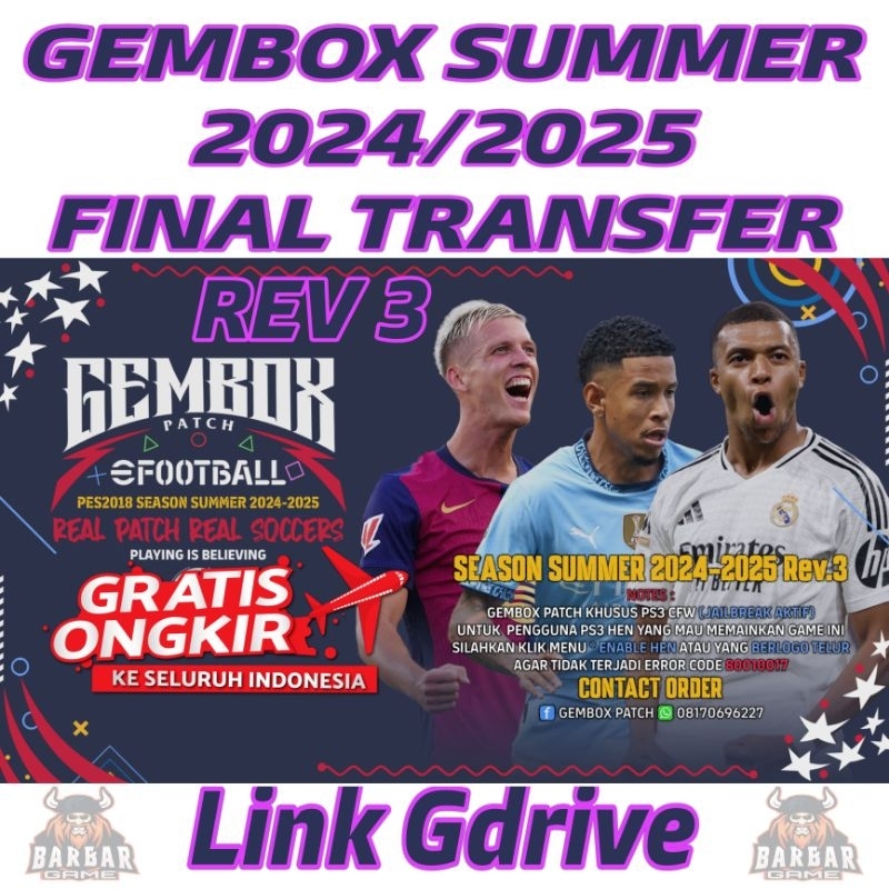Jual PES 2025 GEMBOX PATCH SUMMER SEASON PS3 REV 3 FINAL TRANSFER ...