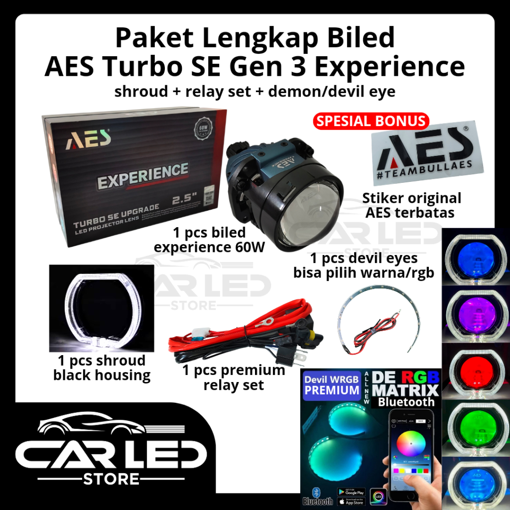 Jual PAKET BILED AES EXPERIENCE TURBO SE 60 WATT ORIGINAL BILED AES ...