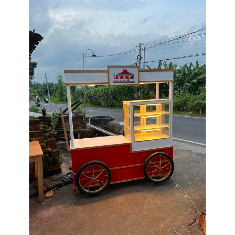 Jual Gerobak lamongan gerobak booth custom gerobak penyetan | Shopee ...