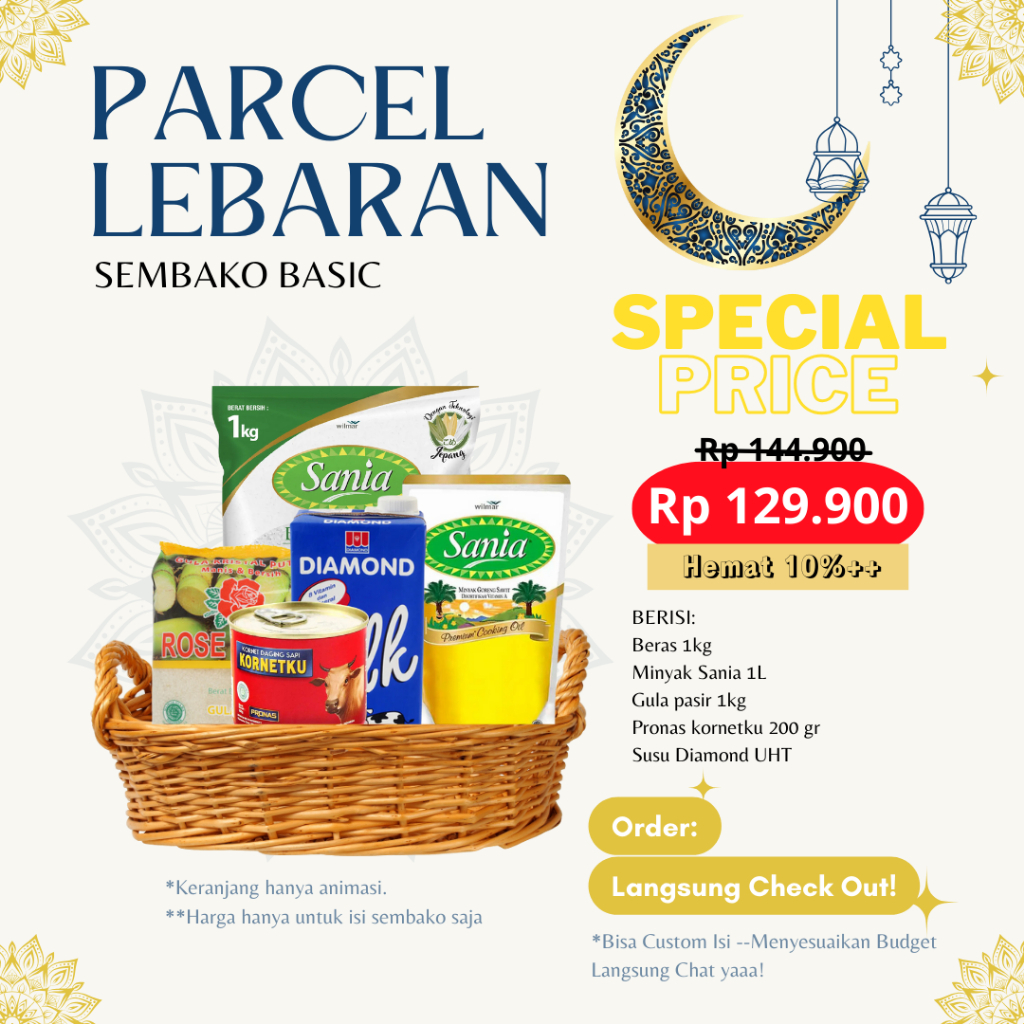 Jual Hampers Parcel Ramadhan -- Sembako Basic (Bisa Custom) | Shopee Indonesia