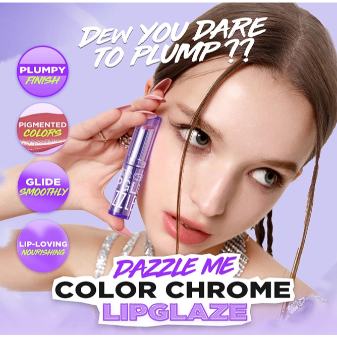 Jual DAZZLE ME Color Chrome Lip glaze | Shopee Indonesia