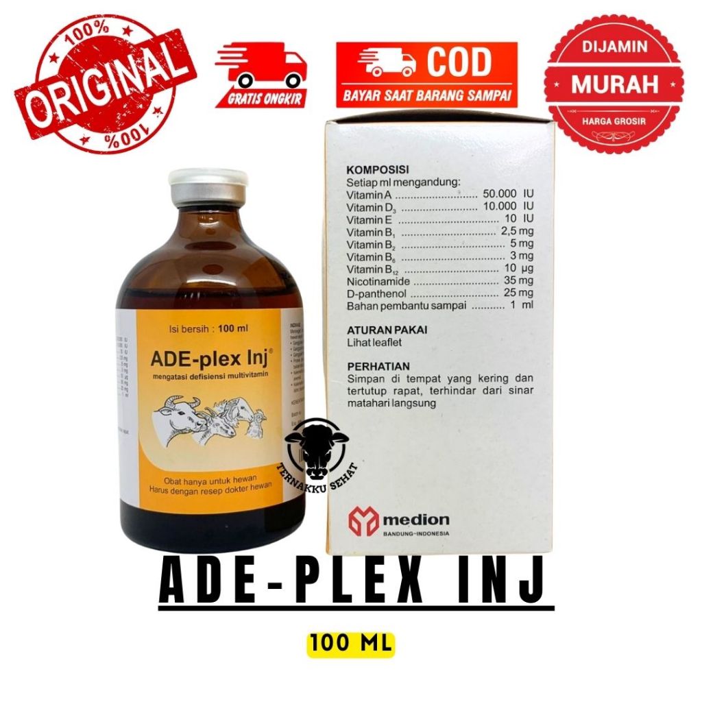 Jual ADE PLEX INJEKSI 100 ML MEDION - Multivitamin Hewan Vitamin ADE ...