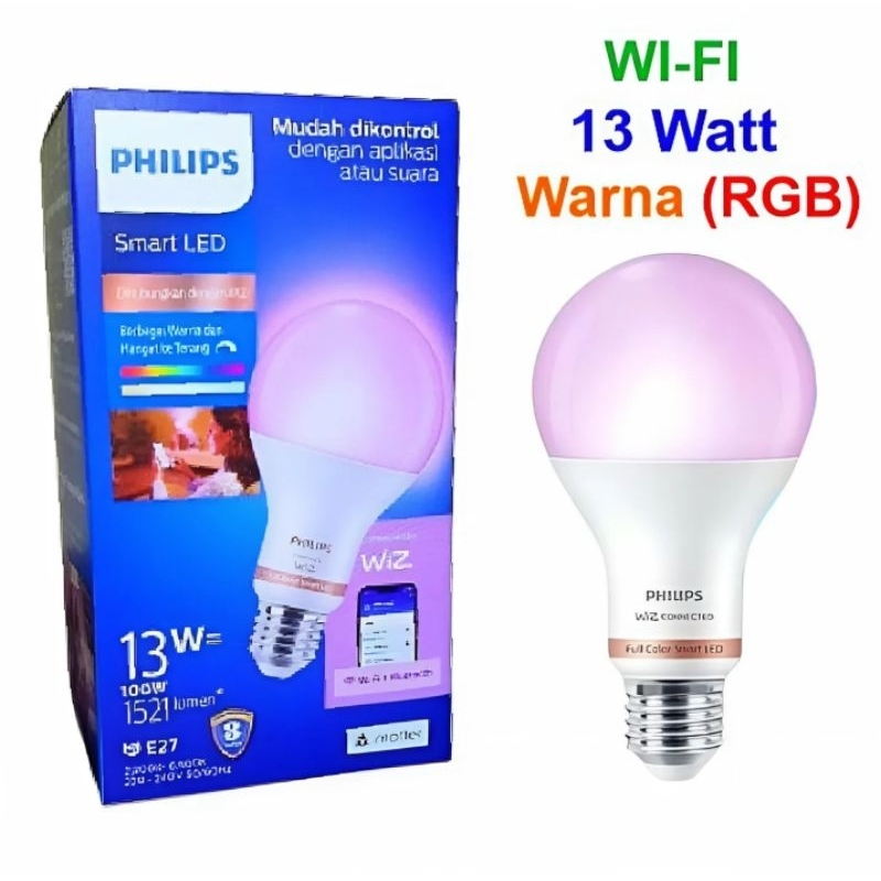 Jual Lampu Philips Smart WiFi LED 13W With Bluetooth Color RGB (Warna) | Shopee Indonesia