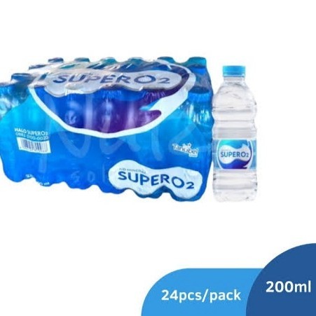 Jual Air Mineral Super O2 Botol 200ml isi 24 Botol (24 Botol x 200ml ...