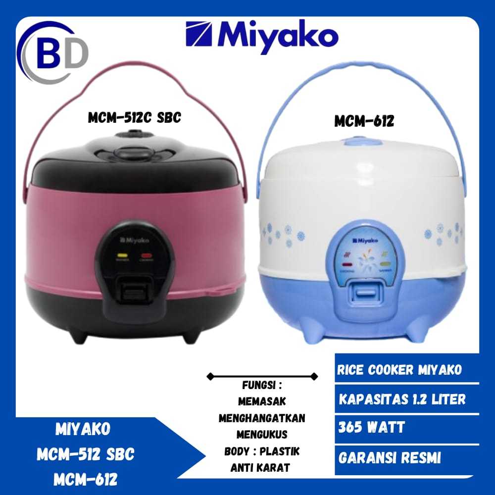 Jual Magic Com MIYAKO 1,2 liter Magic Warmer Plus MCM-612 /Miyako MCM ...