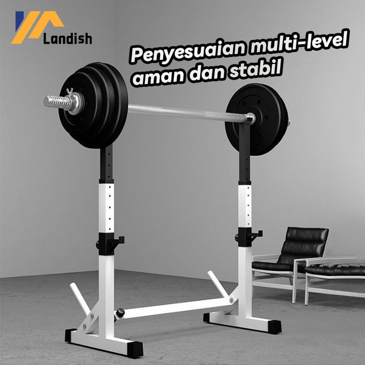 Jual Mobile Squat Stand Adjustable Bench Press Rack Tiang Rak Barbel ...