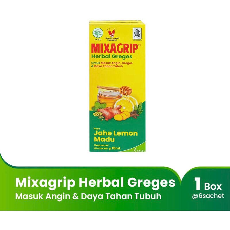 Jual Mixagrip Herbal Greges 1 box isi 6 sachet promo harga murah ...