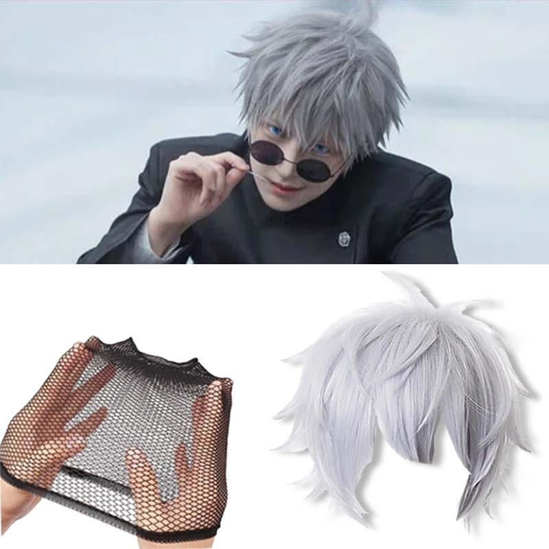 Jual Wig Gojo Satoru Rambut Palsu Gojo Satoru Wig Rambut Palsu Satoru ...