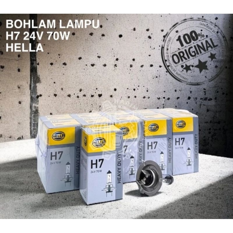 Jual BOHLAM LAMPU HALOGEN HELLA H7 24V 70W ORIGINAL | Shopee Indonesia