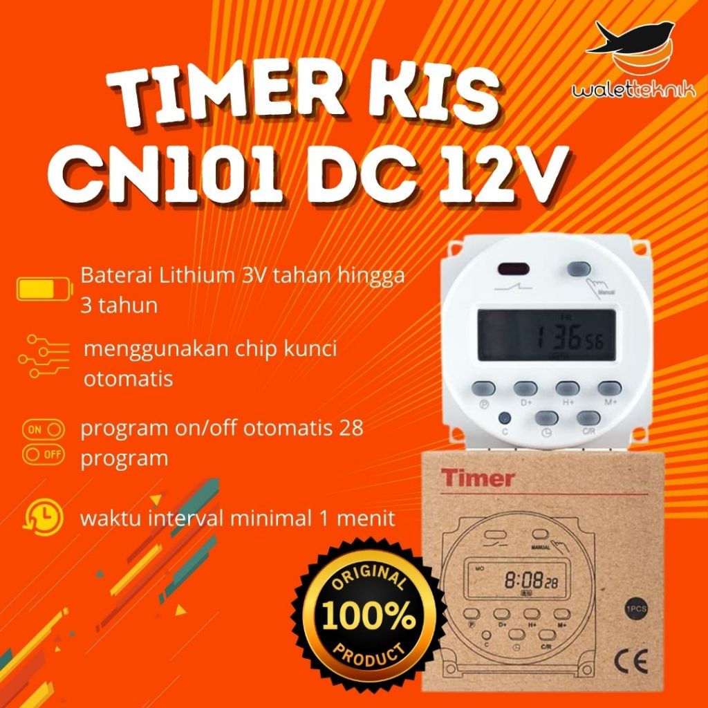 Jual Timer DC 12V 16A Timer Digital CN101 Timer Harian Mingguan ...