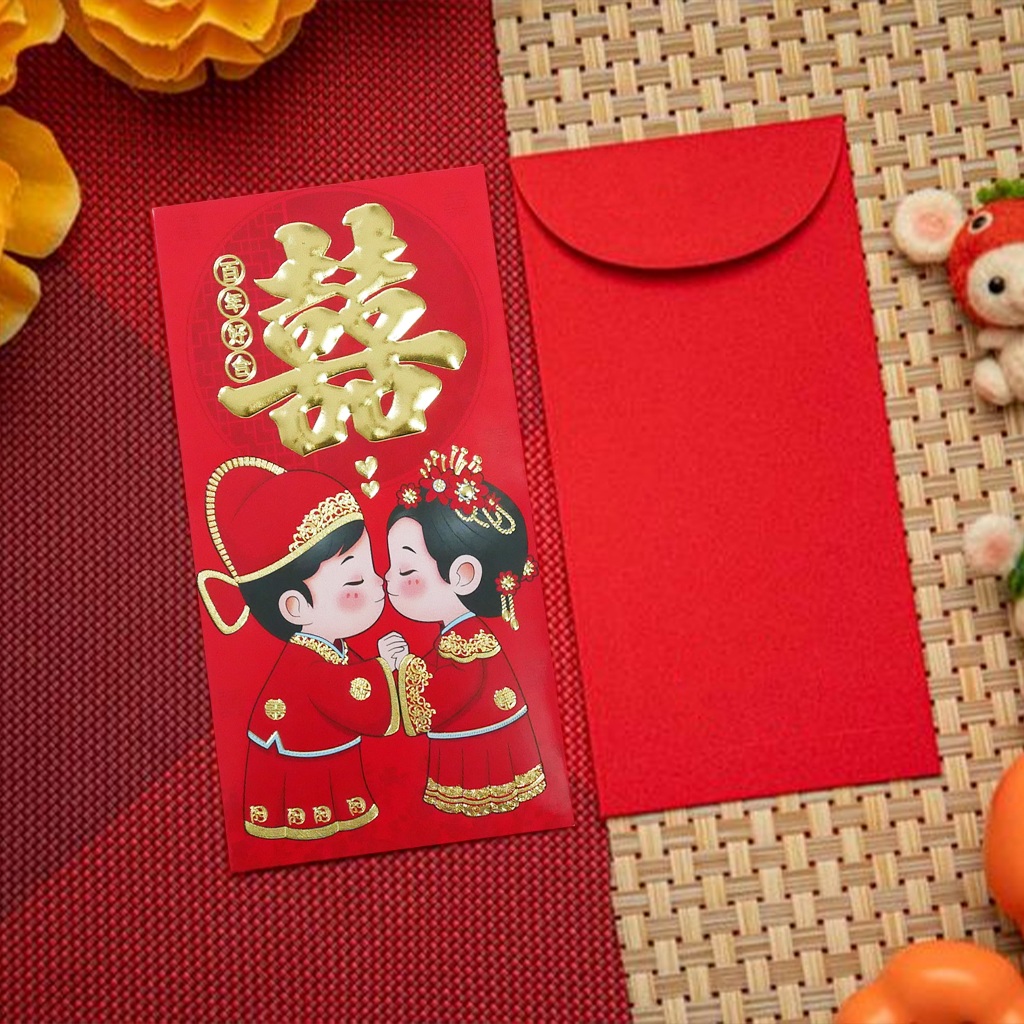 Jual 6 PCS Angpao Shuang Xi L Premium 5x17cm / Angpau Sangjit Suang Xi ...