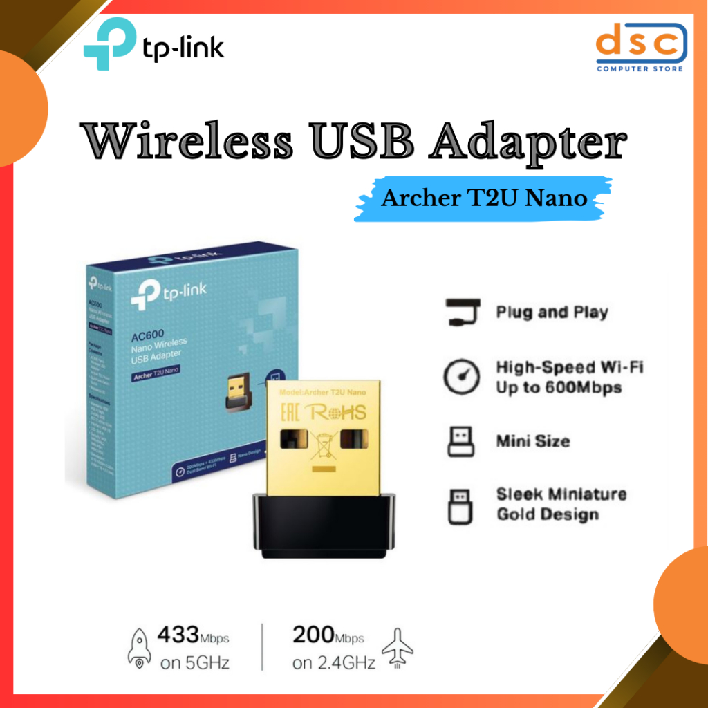 Jual TP-Link AC600 Nano Wireless USB Adapter Archer T2U | Shopee Indonesia