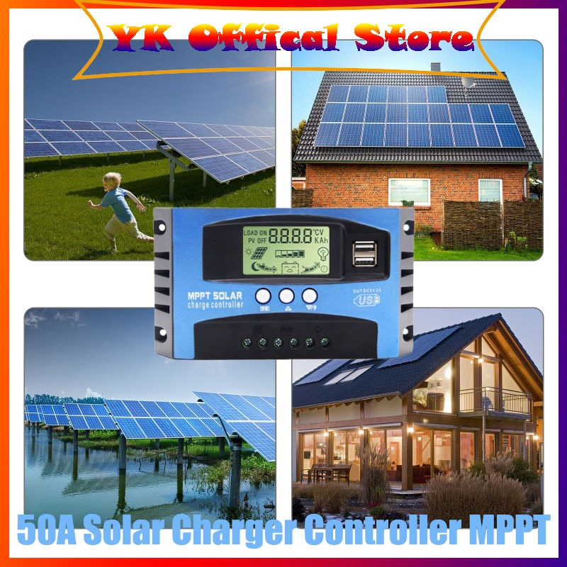 Jual Pengontrol Pengisi Daya Tenaga Surya Mppt Solar Charge Controller LCD LED Display Solar PWM ...
