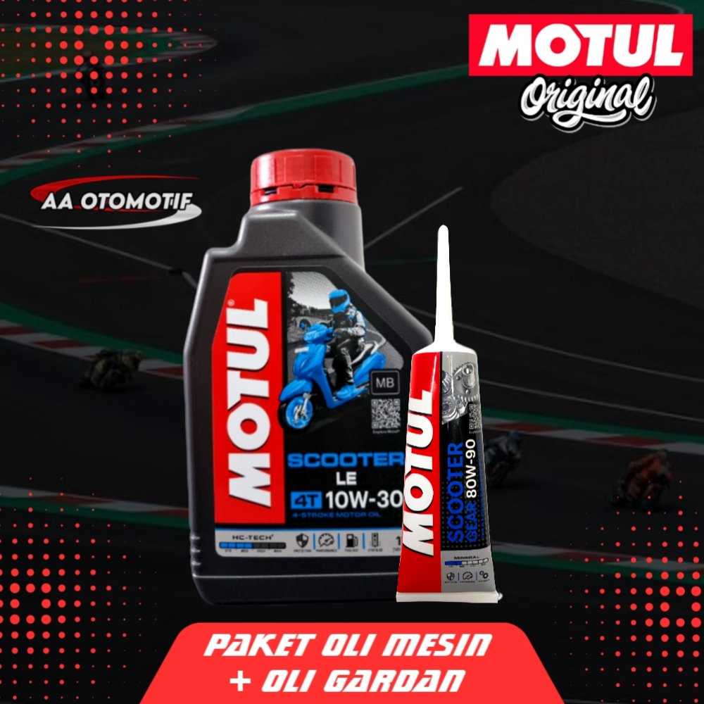 Jual PAKET OLI MATIC MOTUL SCOOTER LE 10W30 800ML / 1L DAN SCOOTER GEAR ...