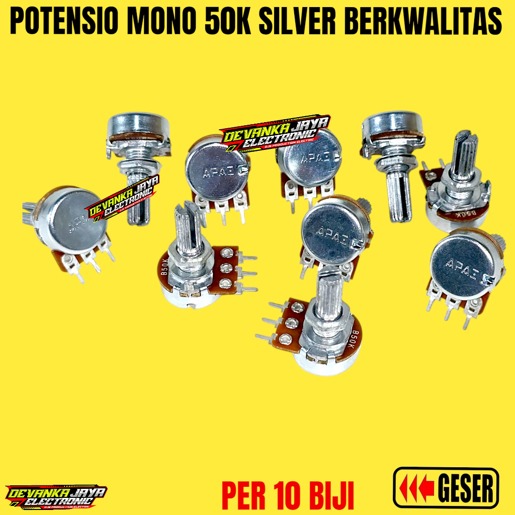 Jual Potensio Mono 50K Silver Berkwalitas | Shopee Indonesia