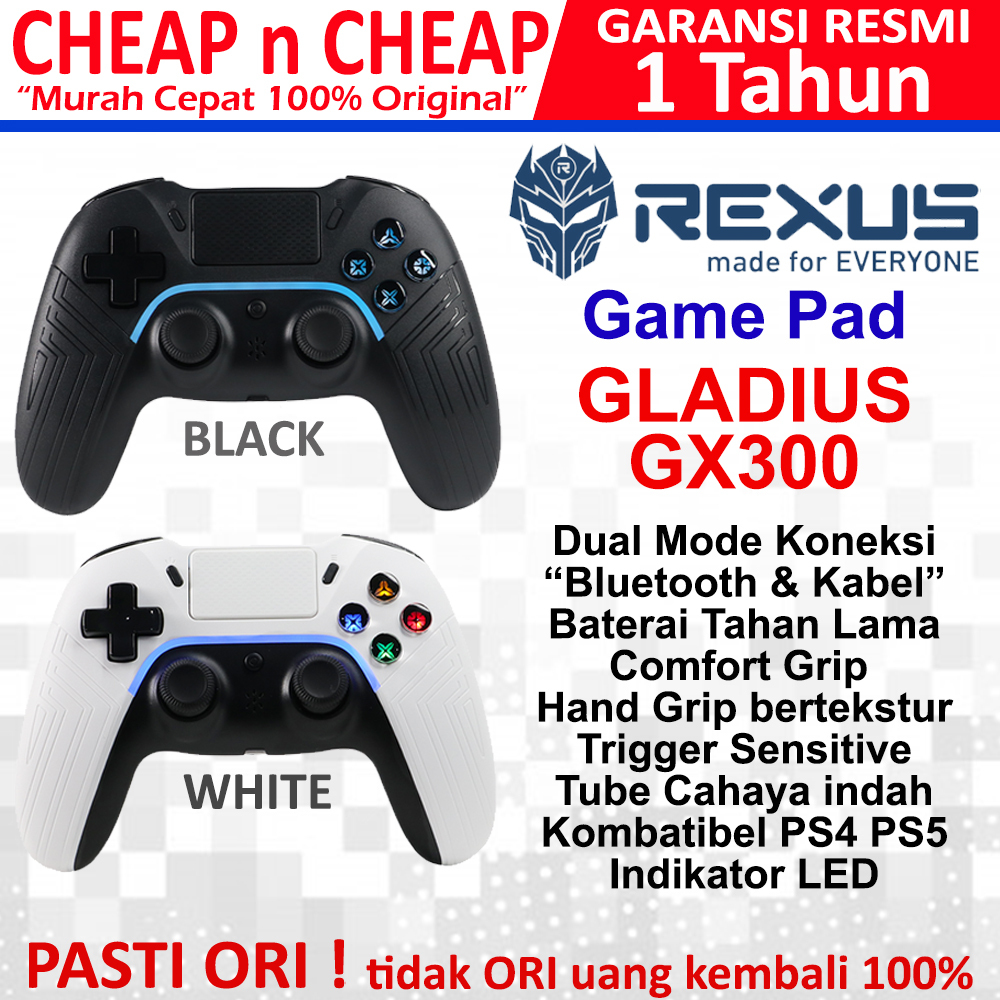 Jual Gamepad Rexus Gladius GX300 Dual Mode Bluetooth & Kabel 600Mah ...