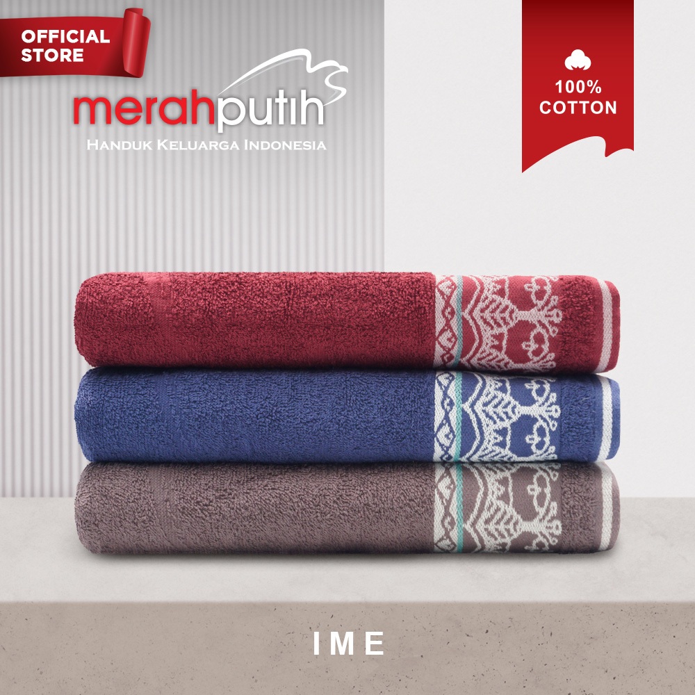 Jual Handuk Merah Putih IME 70 x 135cm / Handuk Mandi / Handuk Mandi ...